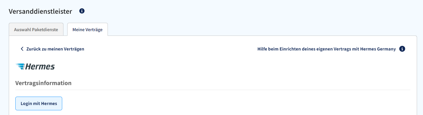 Hermes Deutschland - eigener Vertrag – Sendcloud Help Center