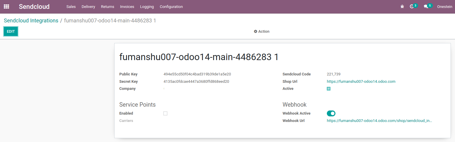 Odoo integratie – Sendcloud Help Center