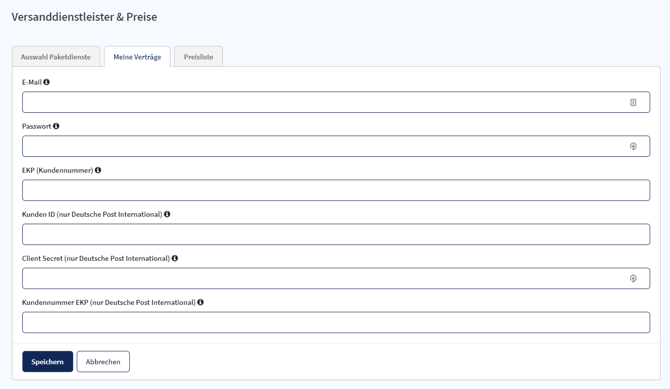 Deutsche Post (Portokasse) - eigener Vertrag – Sendcloud Help Center
