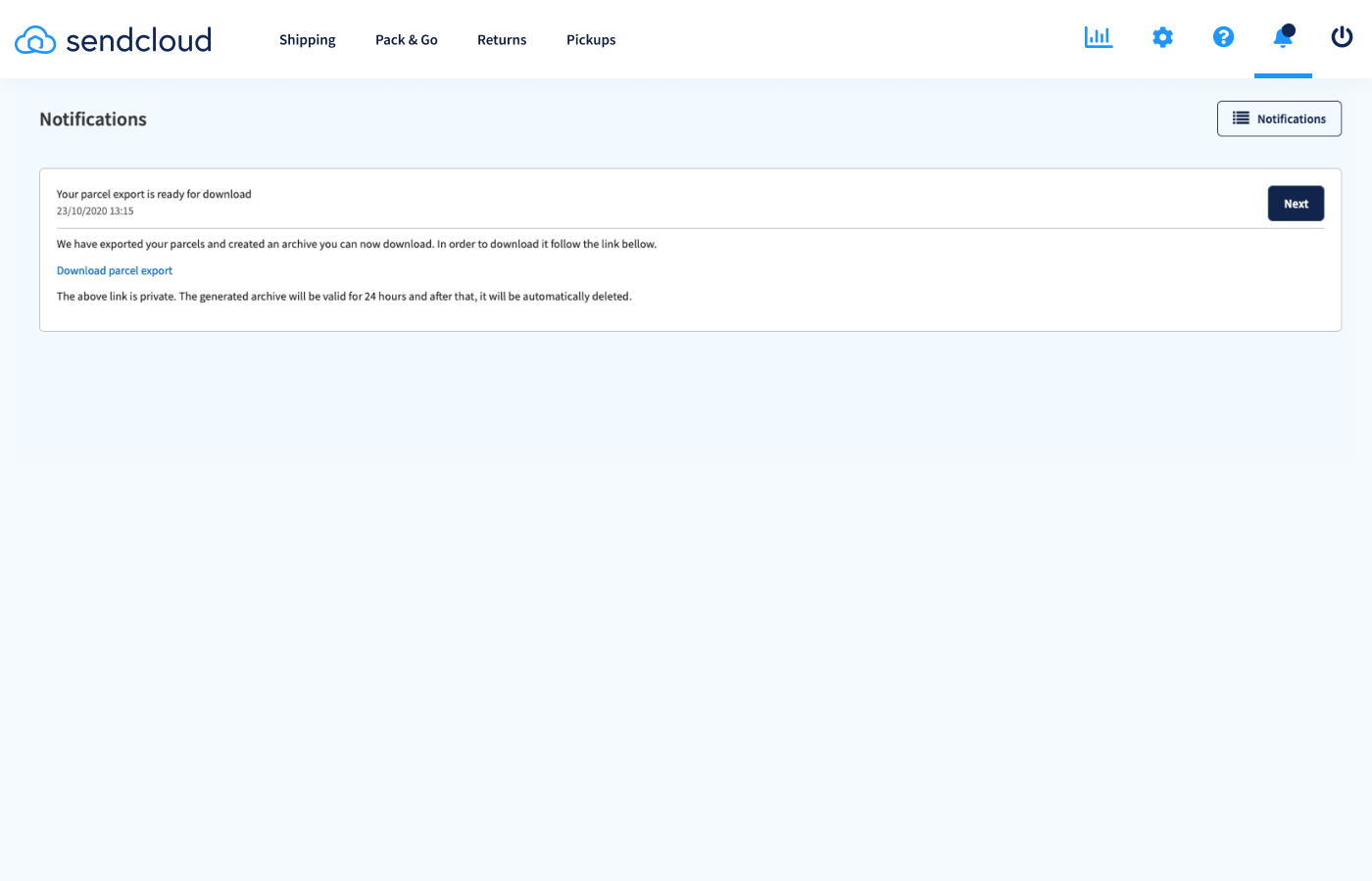 How to export your return shipment data /CSV file – Sendcloud Help Centre