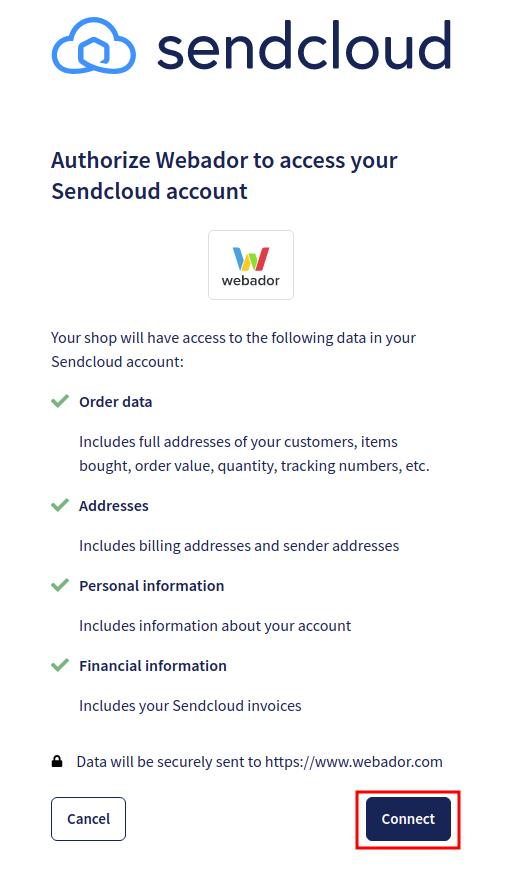 Webador Integration – Sendcloud Help Center