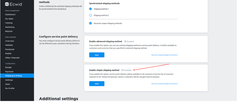 Service points for Ecwid by Lightspeed – Sendcloud Help Center