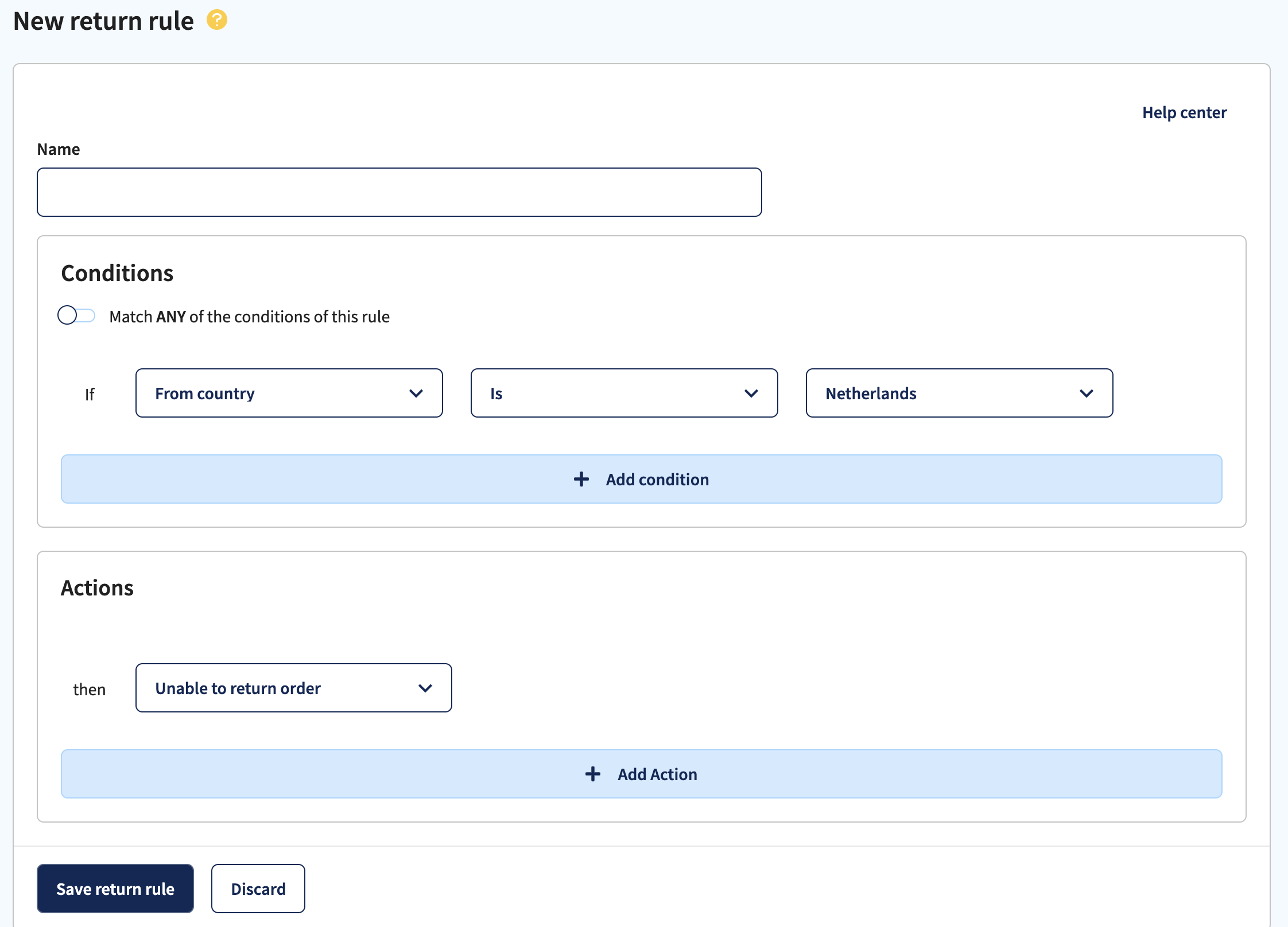 Return rules – Sendcloud Help Center