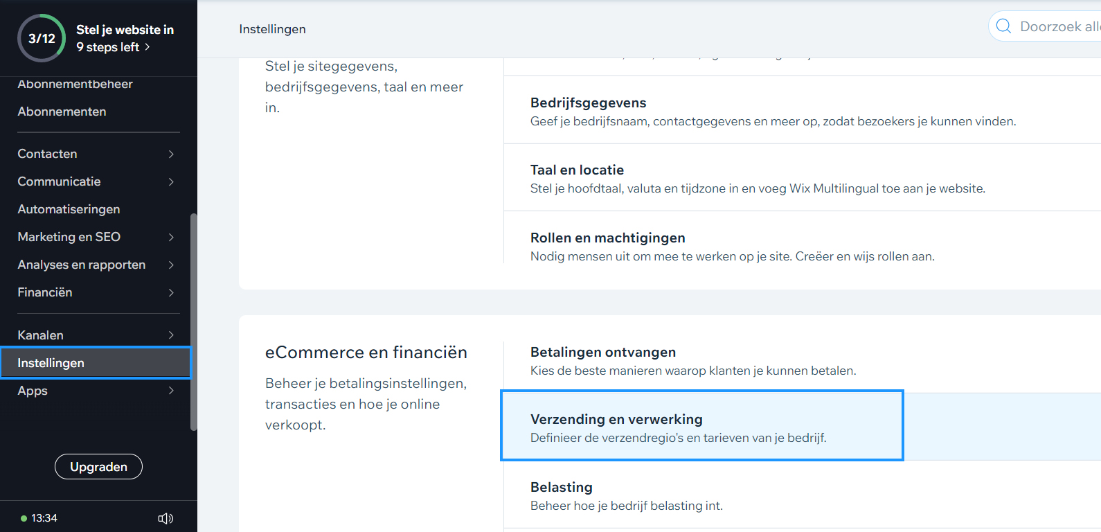 Servicepunten voor Wix – Sendcloud Help Center